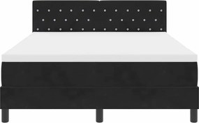 Postel s boxspringem s matrací s čelo Černá 140 x 200 cm samet 3339112