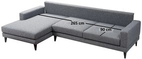 Designová rohová sedačka Santino 303 cm tmavě šedá - levá