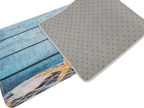 Apextextil, Protiskluzová 3D předložka Moře, 60x180, modrá, koupelna