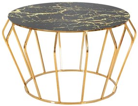 Designový konferenční stolek Addolorata 78 cm černý / zlatý
