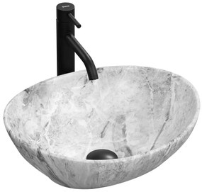REA-U9908 - Umyvadlo na desku SOFIA 34,5x41 cm keramika/imitace kamene REA-U9908
