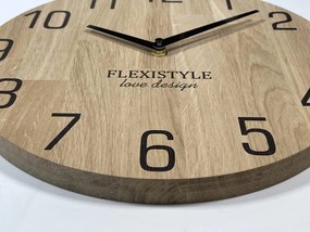 Flexistyle z228 - nástěnné hodiny z přírodního dubu s průměrem 30 cm