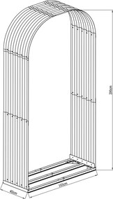 ROJA dřevník SUN OVÁL 103x40x200cm