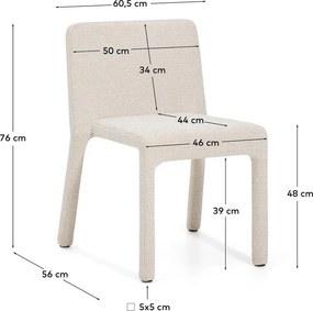 Béžová čalouněná stohovatelná jídelní židle Loria – Kave Home