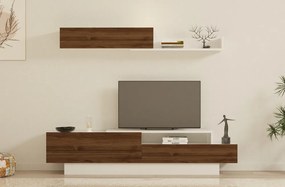 TV stěna / Sestava pod TV Elda - White, Walnut