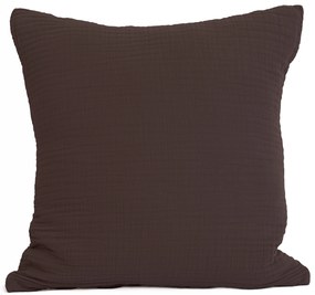 MK Lůžkoviny Mušelínový povlak na polštář 40 x 40 cm - Alexia tmavě hnědá