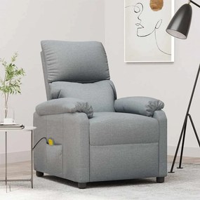 Masážní křeslo světle šedé textil 322456