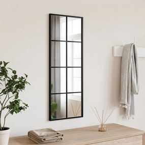Nástěnné zrcadlo černé 30 x 80 cm obdélník železo - Default Title