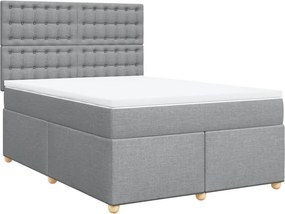 Box spring postel s matrací světle šedá 140 x 190 cm textil 3291289