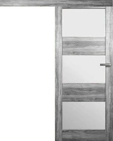 posuvné interiérové dveře na stěnu vasco doors TEO model 5 Průchozí rozměr: 70 x 197 cm, Orientace dveří: Levé dveře, Dekor: Ořech muškátový