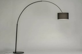 Stojací designová oblouková lampa Dallas Black and Black