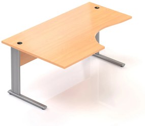Kancelářský stůl rohový levý Komfort, kovová podnož, 160x70/100x76 cm BPR21 11