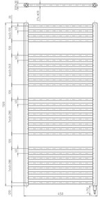 Aqualine - Koupelnový elektrický radiátor DIRECT-E 400W/230V 132 cm matná černá