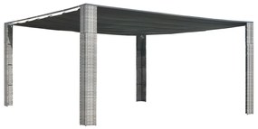 Altán s posuvnou střechou polyratan 400x400x200 cm šedo-uhlový,  44819