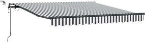 Automatická zatahovací markýza s LED antracit a bílá 300x250 cm 3310226