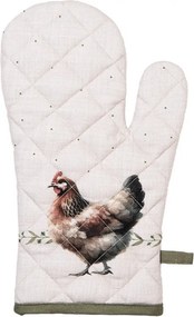 Béžová chňapka - rukavice se slepičkami Barnyard Chicken - 18*30 cm