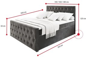 Expedo Čalouněná postel boxspring FENDI, 180x200, casablanca 4