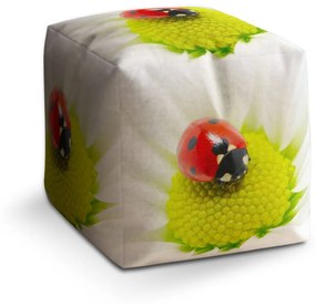 Sablio Taburet Cube Beruška na květu: 40x40x40 cm