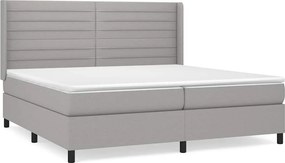 Box spring postel s matrací světle šedá 200 x 200 cm textil 3131537