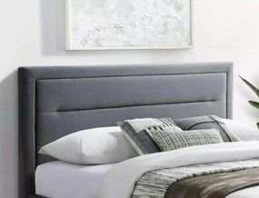 Dvoulůžková čalouněná postel Malaga Velvet 160x200 šedá