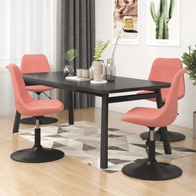 vidaXL Otočné jídelní židle 4 ks samet [338371] Barva: Růžová