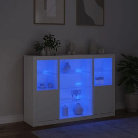 Příborníky s LED osvětlením 3 ks bílé kompozitní dřevo 3209128