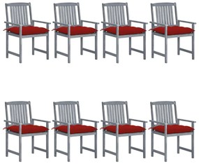 Zahradní židle s poduškami 8 ks masivní akáciové dřevo šedé,  3078255