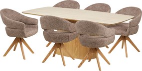 House Nordic Jídelní set stolu NOLI a 6 židlí DOVER 7771013-S