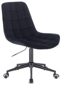 LuxuryForm DESIGN Otočná židle PARIS VELUR na černé podstavě s kolečky - černá