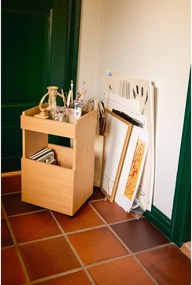 Servírovací stolek na kolečkách v dekoru dubu 35x40 cm Forma – Hübsch