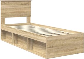 Rám postele s čelo Sonoma dub 75 x 190 cm Masivní borové dřevo 3410665