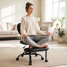 Costway Meditační židle, výškově nastavitelná kancelářská židle se zkříženýma