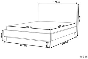 Čalouněná postel šedá 160 x 200 cm BAYONNE Beliani