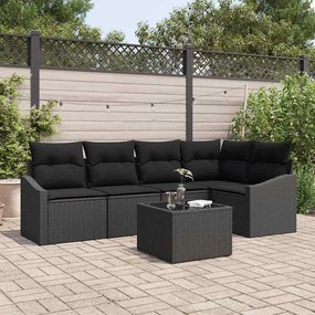 Set pohovek 6 ks Černá polyratan 3346733