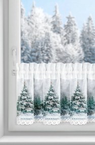 KRÁTKÁ VÁNOČNÍ ZÁCLONA NA PÁSCE XMAS9 150X30 CM VZOROVANÁ