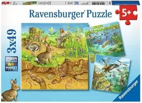 Ravensburger Zvířátka v přírodě / 3x49 dílků / od 5 let