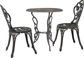 vidaXL 3dílný bistro set litý hliník [47858] Barva: Bronzová