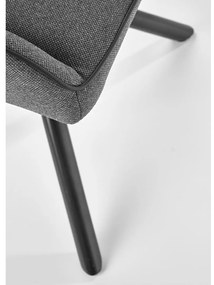 Židle K409 černý kov / látka popel Halmar