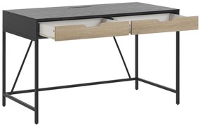 Psací stůl 120 x 60 cm světlé dřevo/černý JENA Beliani