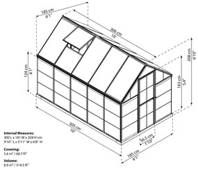 Polykarbonátový skleník Palram hybrid 6x10
