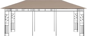 Altán s moskytiérou 6 x 3 x 2,73 m taupe 180 g/m² 312253