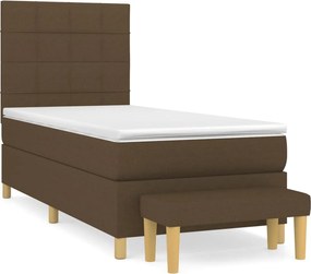Box spring postel s matrací tmavě hnědá 100 x 200 cm textil 3137136