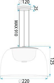 Toolight Toolight, LED závěsné svítidlo 12W, 4000K, 1000lm, APP1690-1PC B, zlatá, OSW-04370