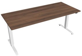 Elektr. nastavitelný stůl 180x80 - HOBIS MOTION  MS 2 1800 Dekor stolové desky: ořech, Barva kovové podnože: bílá