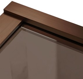 Vanová zástěna REA ELEGANT 80 cm, kartáčovaná měď/hnědá kouřová