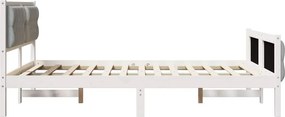 Rám postele Světle šedá 140 x 190 cm Masivní borové dřevo 3394297
