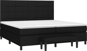 Box spring postel s matrací černá 200x200 cm textil 3136623
