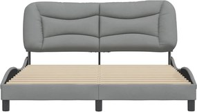 Rám postele bez matrace Hvar světle šedý 160 x 200 cm textil 3207779
