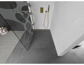 Mexen Kioto sprchová zástěna 80x200 cm 8 mm, zlaté, bílé provedení, 800-080-101-50-97