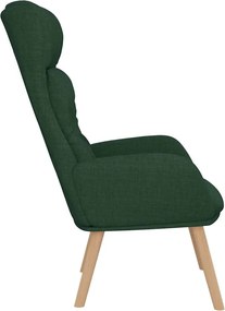 Relaxační křeslo tmavě zelené textil 341295